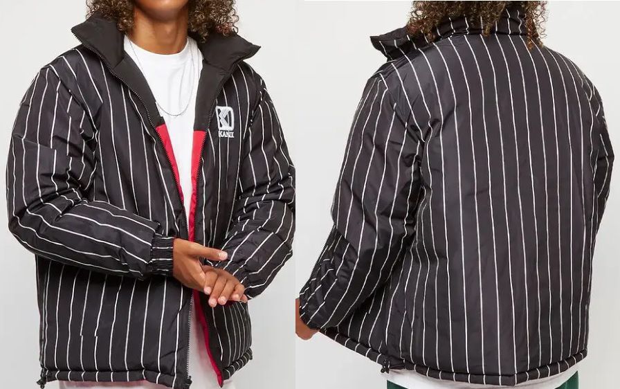 Karl Kani Retro Block Reversible Puffer Jacket In Rotschwarz Für 80€ Statt 129€