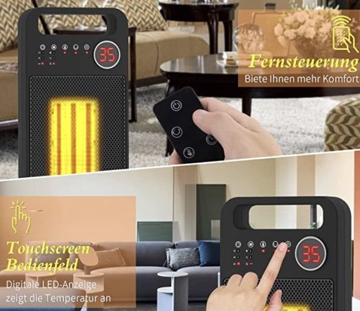 COSANSYS 2000W Keramik Heizlüfter mit 3 Modi, Timer & 90°Oszillation ...