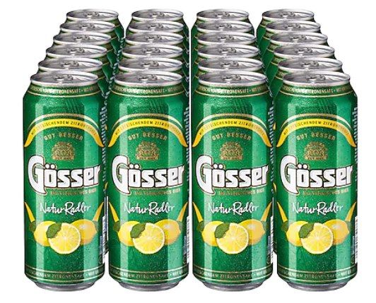 48x Gösser Natur Radler (2,0% vol) in der 0,5L Dose für 35,69€ (statt ...