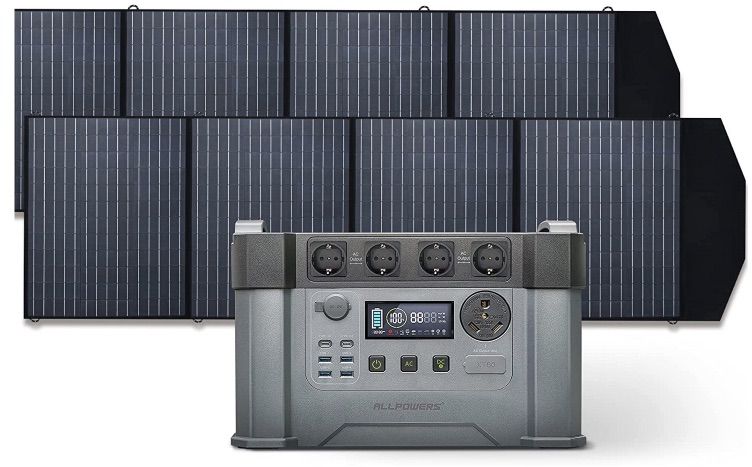 Allpowers S2000 Pro Powerstation mit 1500Wh + 2x 200W Solarpanel für 1. ...