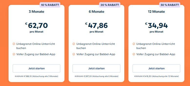 Babbel-Live: Bis zu 30% Rabatt auf Online-Sprach-Unterricht mit Lehrkräften