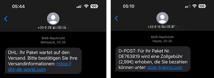 Neue Phishing-Welle per SMS und E-Mail (DHL Fake SMS)