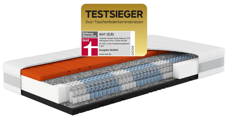 Hn8 7-Zonen Duo Taschenfederkern Matratze Sleep Balance TFK ab 179 ...