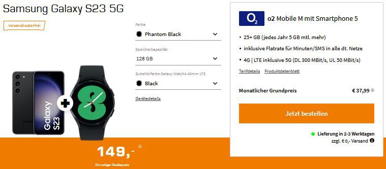 Saturn Muttertagsdeals - z.B. Galaxy S23 + Watch4 + o2 Flat mit 25GB ...