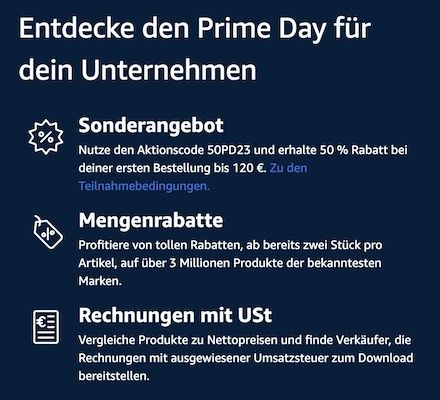 Amazon Business: 40% Rabatt auf die erste Bestellung bis 100€