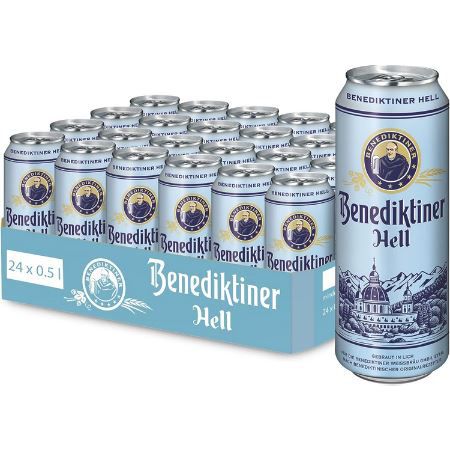 24er Pack Benediktiner Hell Dosen-Bier, 0,5l ab 17,09€ + Pfand (statt 23€)