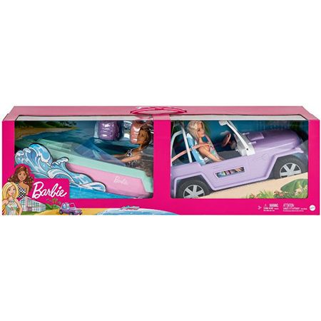 Barbie Geschenkset mit 2 Puppen, Boot & Jeep für 45,94€ (statt 55€)