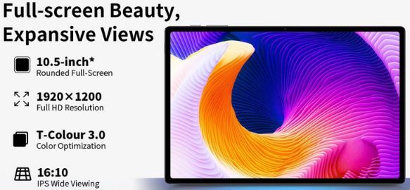 Teclast T45 HD Tablet mit 10,5", 16GB RAM + 128GB ROM für 109,99 ...