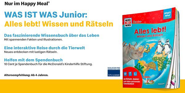 Neues Spendenbuch bei McDonald's: Alles lebt! Wissen und Rätseln