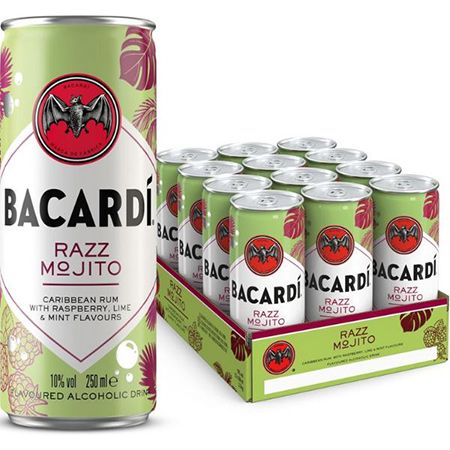 🍹 12er Pack Bacardi Razz Mojito Dose, 10%, 250ml ab 26,90€ (statt 33€)