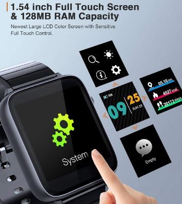 Electric Giant 1.54'' Fitness Smartwatch mit Tracker für 14,39€ (statt 30€)