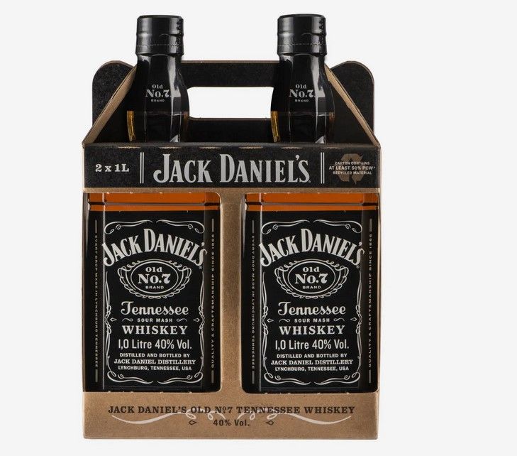 🥃 3x 1 L Jack Daniel's Black Label No. 7 Tennessee Whiskey 40% für 62 ...