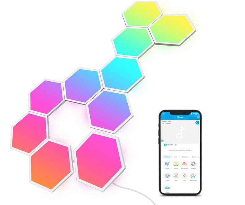 Govee Glide Hexa 10 LED Panels RGBIC für 99,99€ (statt 160€)