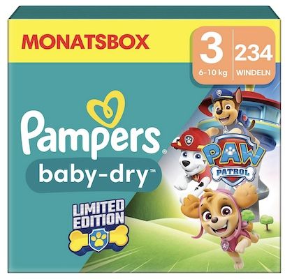 234er Pack Pampers Paw Patrol (Baby-Dry) Größe 3 für 34€ (statt 61€)