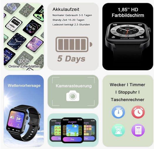 R30 Pro Smartwatch mit Herzfrequenz- & SpO-Messer für 19,99€ (statt 30€)