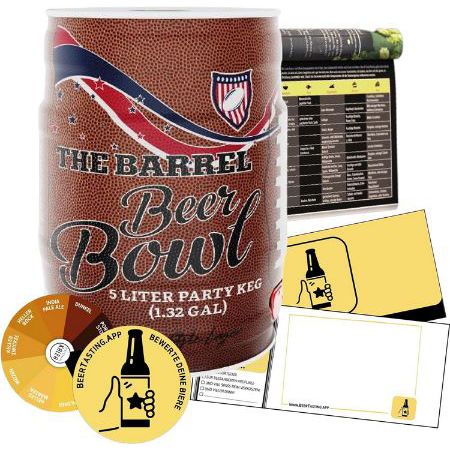 5 Liter BeerBowl Partyfass mit Lagerbier inkl. Tasting-Zubehör für 15 ...