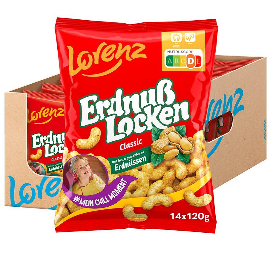 14x Lorenz Snack World Erdnußlocken Classic (je 120g) ab 13,44€ (statt 21€)