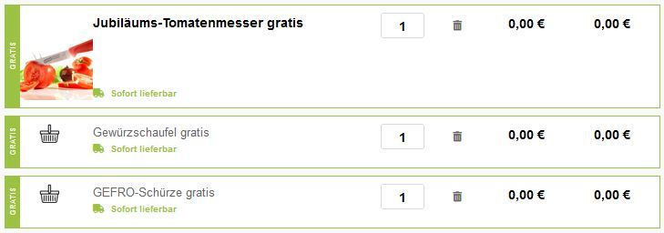 Gefro: Gratis Tomatenmesser, Schürze oder Gewürzschaufel ab 39,90 ...
