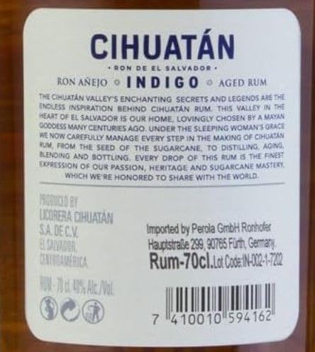 🥃 Cihuatán Indigo Rum El Salvador 8 Jahre für 24,22€ (statt 37€)