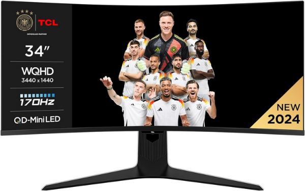 TCL 34R83Q 34" WQHD Mini-LED Curved Gaming Monitor 170 Hz für 786,45 ...