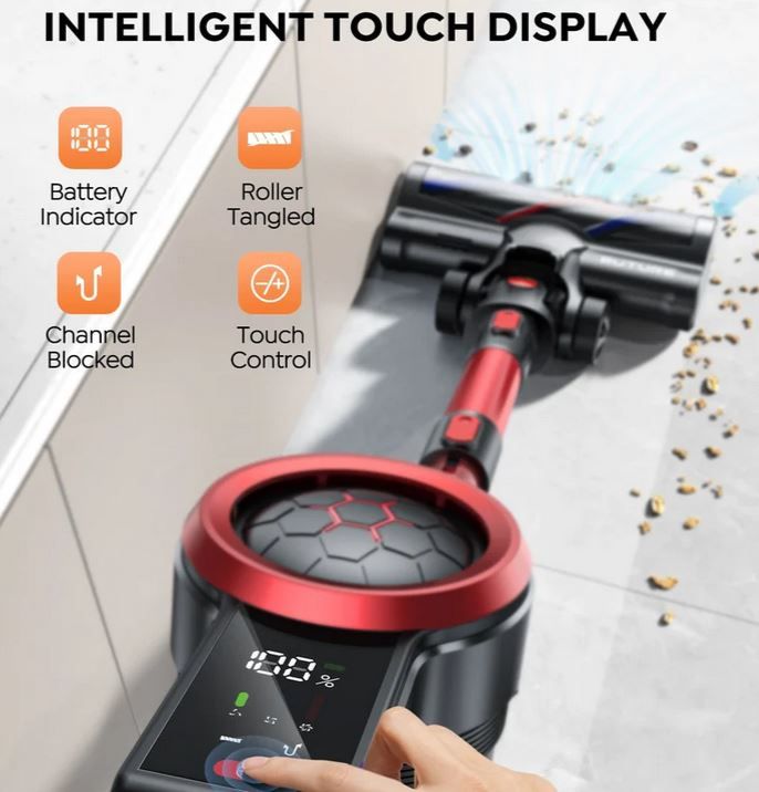 Buture JR700 Red Akku-Staubsauger mit 450W/38 kPa für 92,66€ (statt 116€)