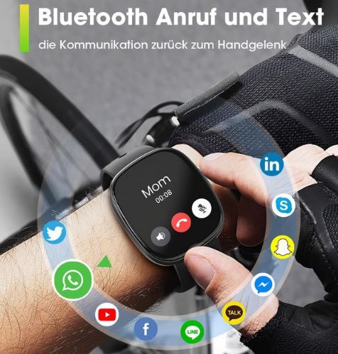 Sanorum Smartwatch mit Telefon & Fitness-Funktion für 16,79€ (statt 40€)