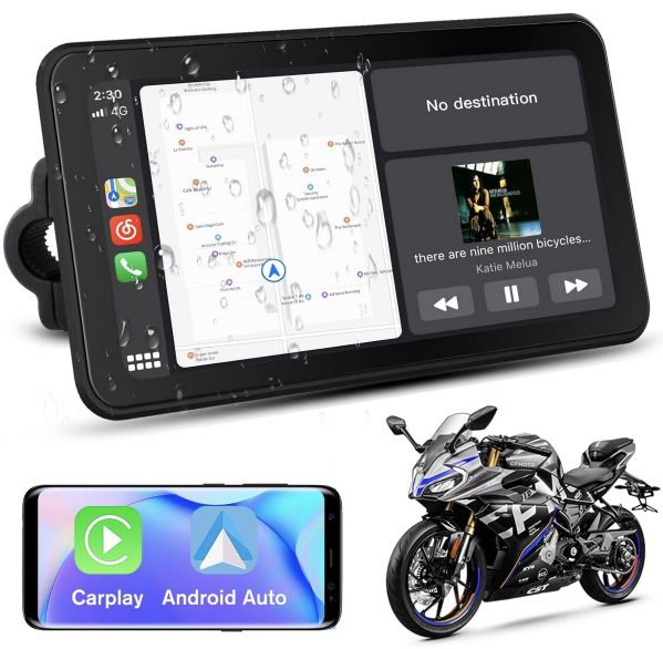 6,25 Zoll Motorrad Carplay Android Auto Display mit Dashcam für 104,99 ...