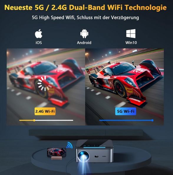 📽️ XIWBSY 1080p Nativ Beamer bis 300" für 98,99€ (statt 140€)