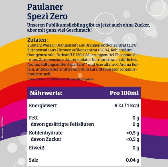 🥤 24er Tray Paulaner Spezi Zero, 0,5L Dose ab 21,84€ (statt 28€) - Nur ...