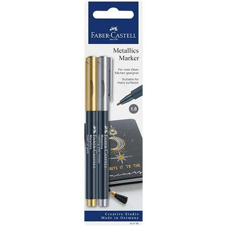 🖋️ 2er Set Faber-Castell Metallics Marker mit Faserspitze für 1,99 ...