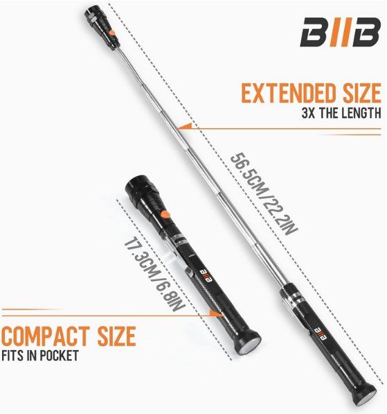 🧲 BIIB LED Teleskopmagnet (bis zu 56 cm) für 6,39€ (statt 10€)
