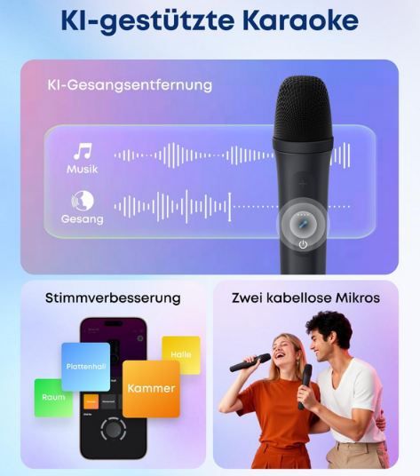 🎤 soundcore Rave 3S Partybox mit KI-Karaoke inkl. Mics für 249,99 ...