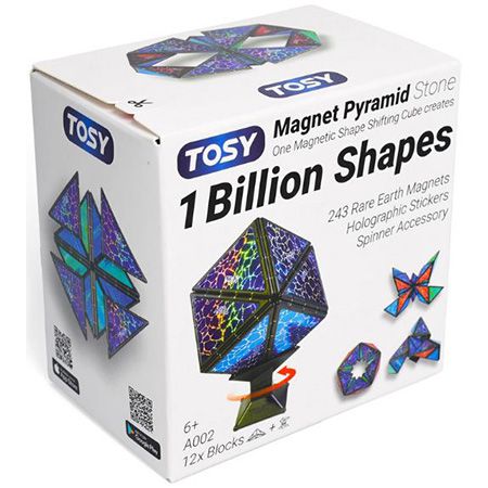 🧲 TOSY Magnet Pyramid Stone Würfel mit 12 Teilen + 243 Magnete für 24 ...