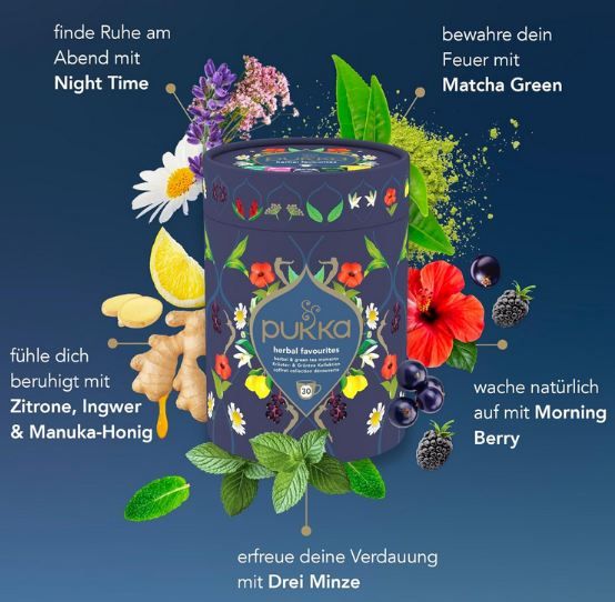 🍵 Pukka Bio Tee Geschenkset Tee Dose Lieblingstee mit 30 Beuteln für 11 ...