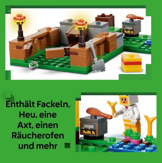🐔 LEGO 21585 Minecraft Hühnerfarm Set für 16,99€ (statt 20€)