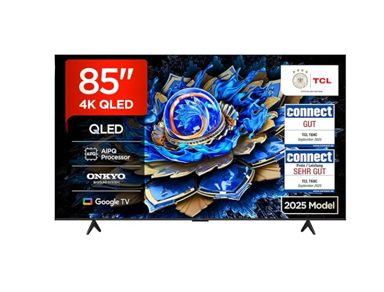 TCL T69C - 85 Zoll QLED UHD smart TV 60Hz für nur 799€ (statt 1.092€)