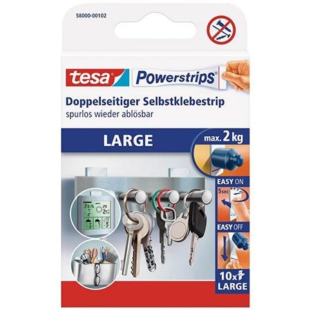 🖼️ 10er Pack tesa Powerstrips Large Klebestreifen bis 2kg ab 2,46 ...