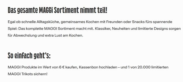 ⚽️ Mit Kauf von Maggiprodukten einen Maggi-Trikot zur Fußball-WM gratis ...