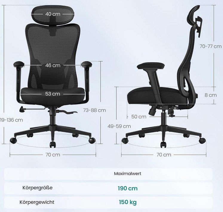 💺 SONGMICS Gamingstuhl mit verstellbarer Kopfstütze für 74,99€ (statt 100€)
