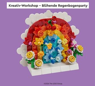 Kreativ-Workshop in LEGO Stores: Blühende Regenbogenparty + 5€